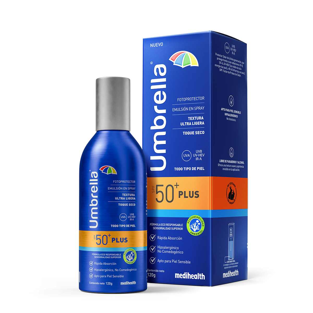 Umbrella Plus Pantalla + Filtro Solar Spray 120G – supiel.com.mx